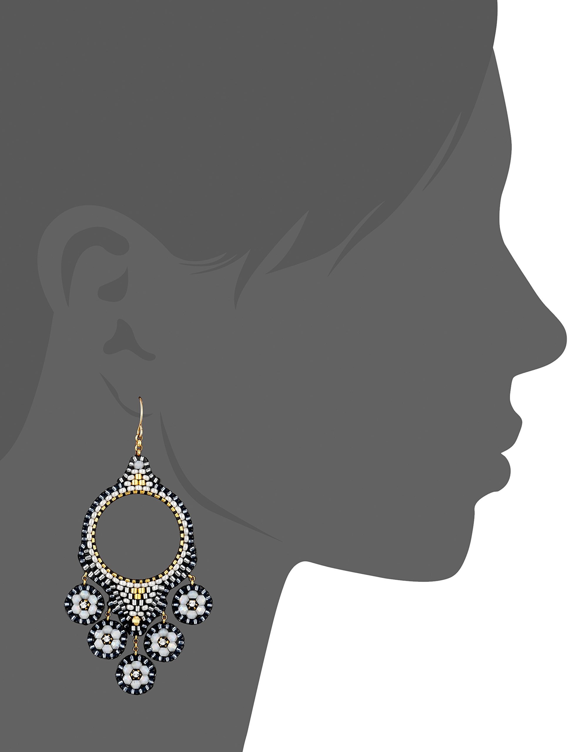 Miguel Ases Opalite 5-Drop Chandelier Earrings