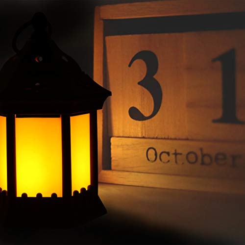 OSALADI Halloween Lantern Flickering LED Candles Lantern Lamp Table Centerpiece Home Garden Decoration for Halloween Party Supplies