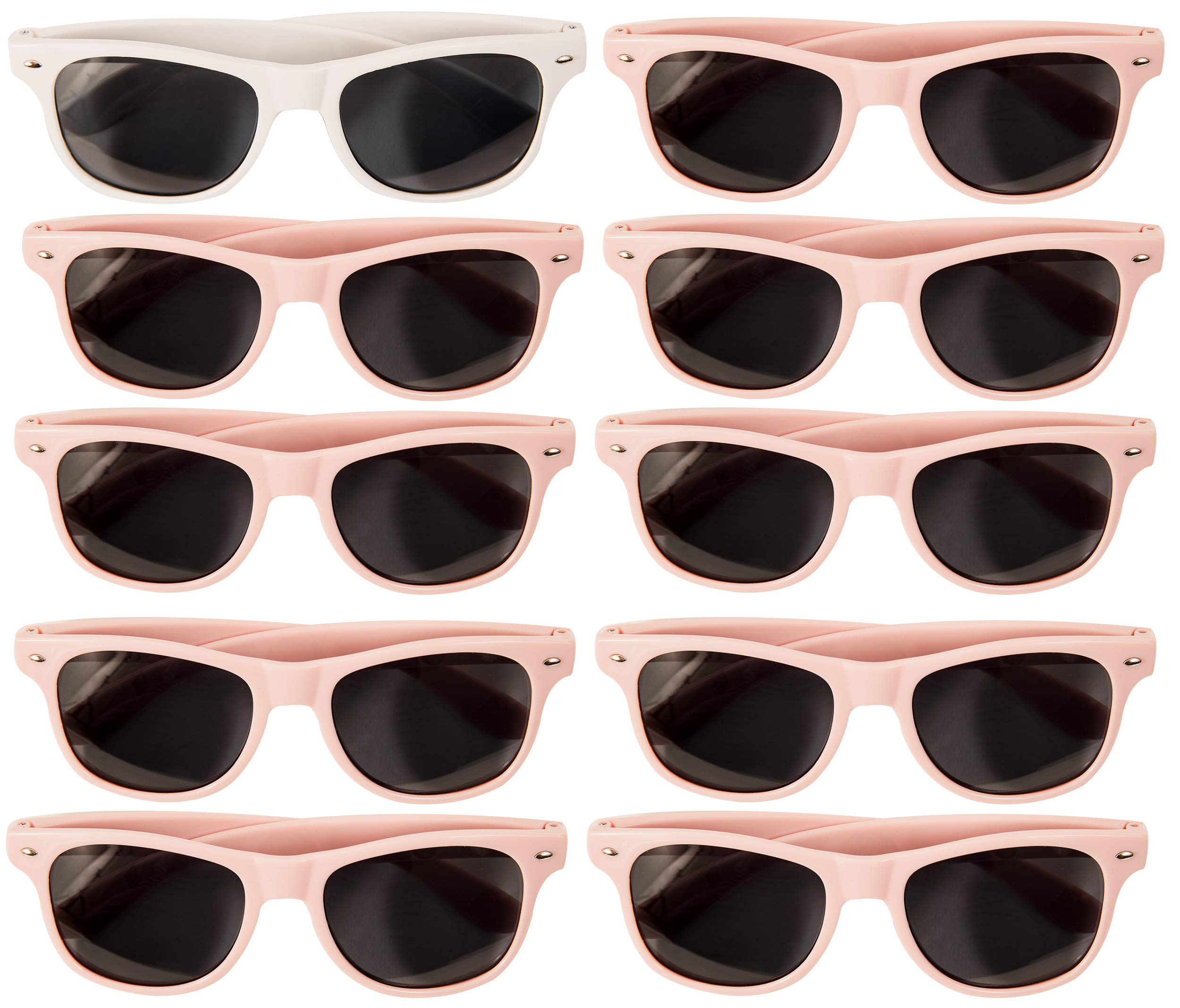 Partay Shenanigans Bride Tribe Sunglasses - Bride-to-be and Bridesmaids Sunglasses for Bachelorette Party (1 x Bride; 9 x Bride Tribe)