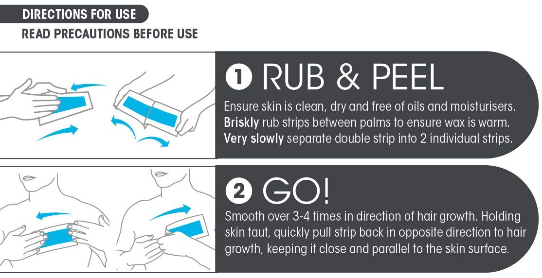 Nad's For Men Body Wax Strips - Wax Hair Removal For Men - At Home Waxing Kit With 20 Waxing Strips + 2 Calming Oil Wipes