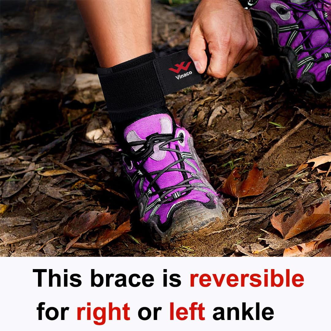 Vinaco 2 Pack Breathable & Strong Ankle Brace for Sprained Ankle, Stabilize Ligaments, Prevent Re-Injury for men & women with Adjustable Wrap, ankle support for men