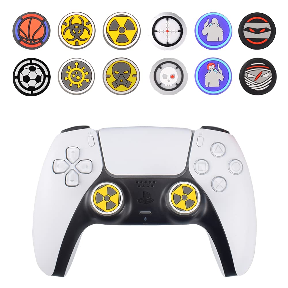 VGBUS 4Pcs Analog Thumb Grip Stick Cover, Dualsense Wireless Controllers Game Remote Joystick Cap, Non-Slip Silicone Handle Protection Cover for PS5/PS4/Xbox one/360/Nintendo Switch PRO (2)
