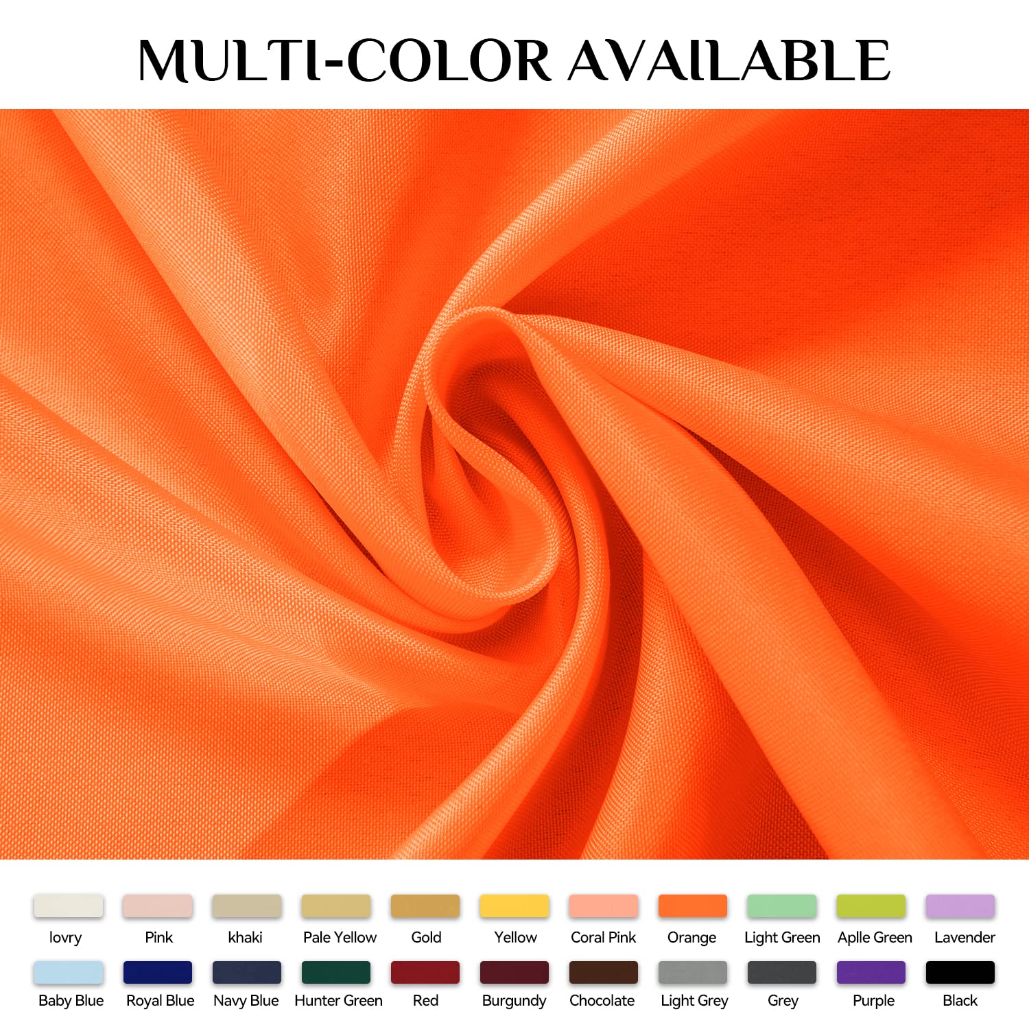 Softalker Rectangle Tablecloth, Waterproof & Stain Resistant Table Cloths Wrinkle Free Fabric Washable 210GSM Polyester Table Cover for Dining/Party/Outdoor - 52 x 70 inch,Orange