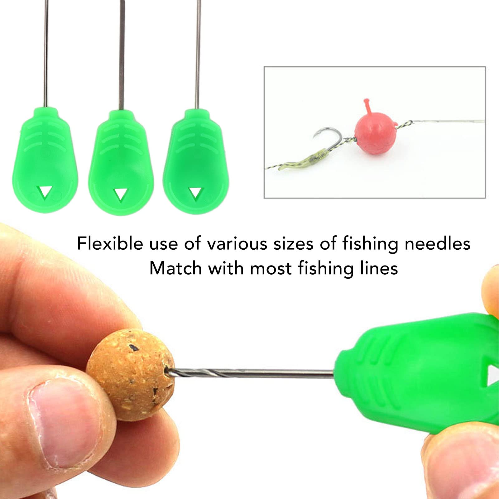 VGEBY 4Pcs Durable Plastic and Steel Carp Fishing Bait Rig Tool Stable Needle Kit for Fishing Accessories