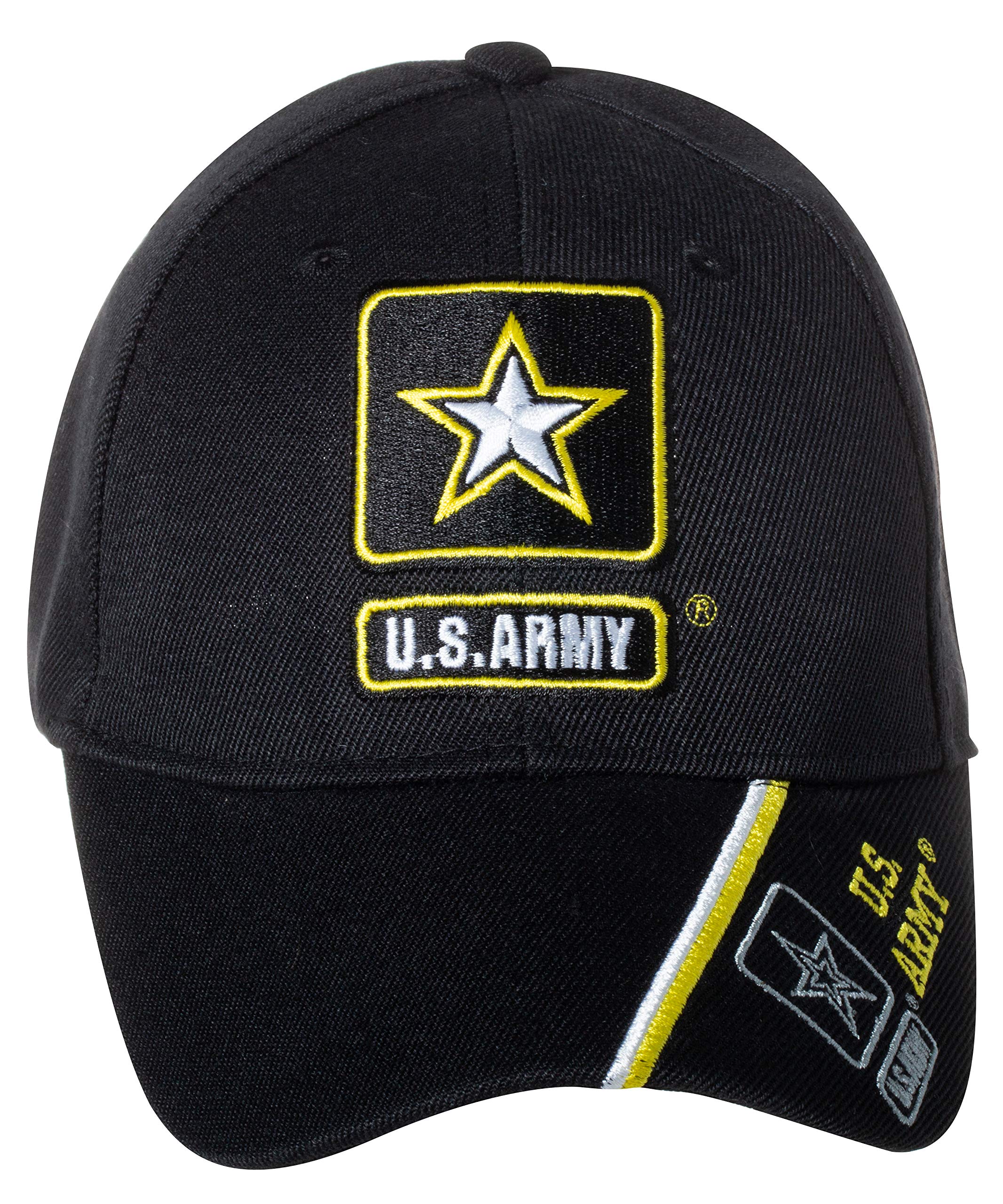 Officially Licensed United States Army Embroidered Baseball Cap (Black - Star)