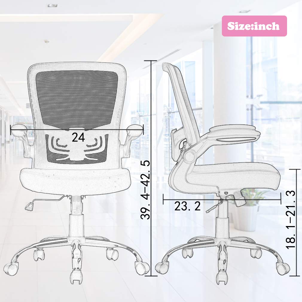 Office Chair Desk Chair Mesh Computer Chair Ergonomic Executive Swivel Rolling Chair Computer Stool with Lumbar Support (Blue)