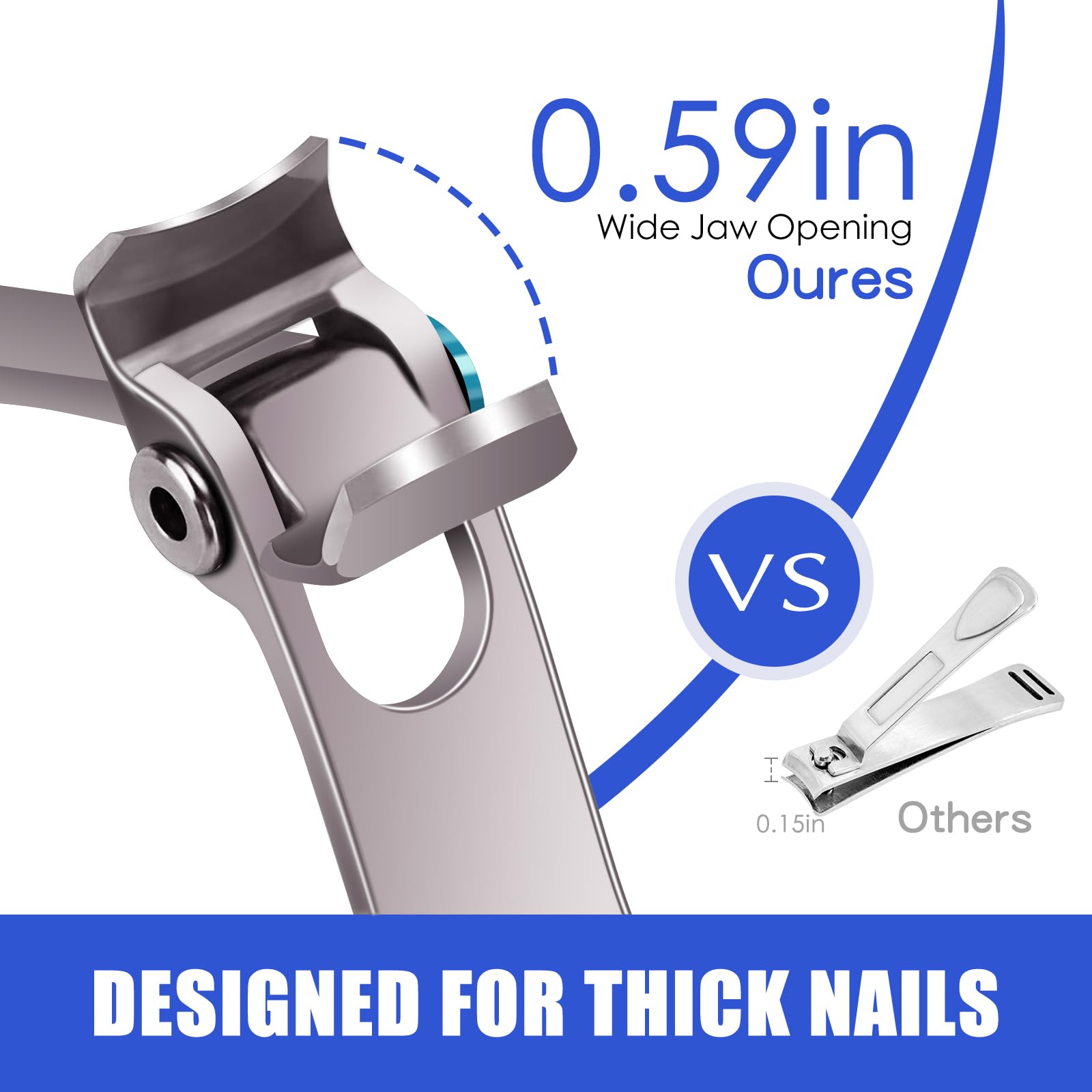 Nail Clippers for Men-Toe Nail Clipper for Thick Toenail &360 Degree Rotary Nail Clipper with Long Handle Easy Grip,Sturdy Sharp Heavy Duty Nail Clippers for Seniors with Nail File Cuticle Trimmer