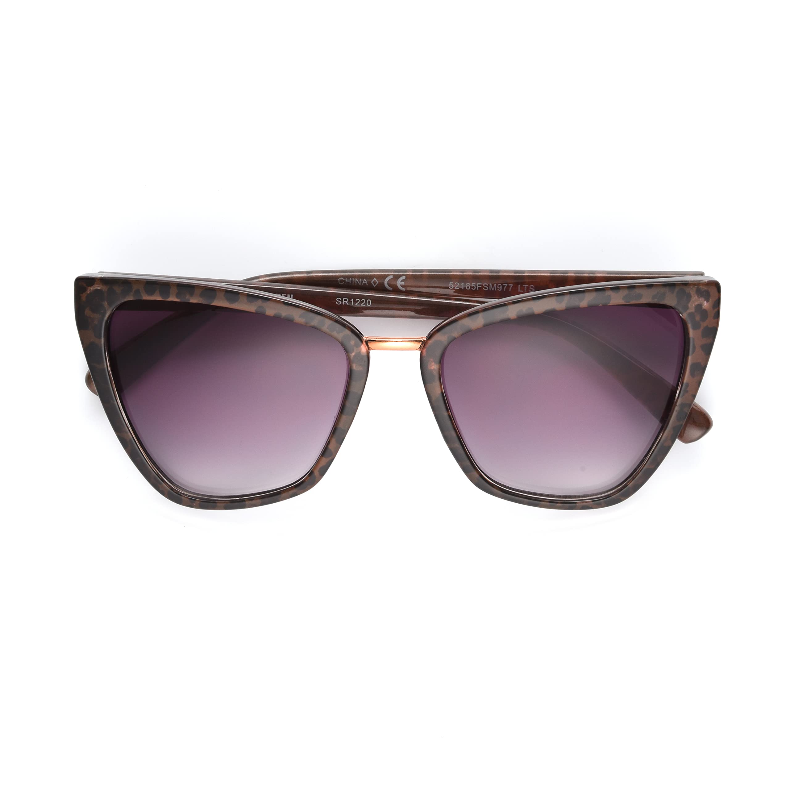 Steve Madden Cateye Iris Cat-Eye Sunglasses for Women, Animal, 57mm