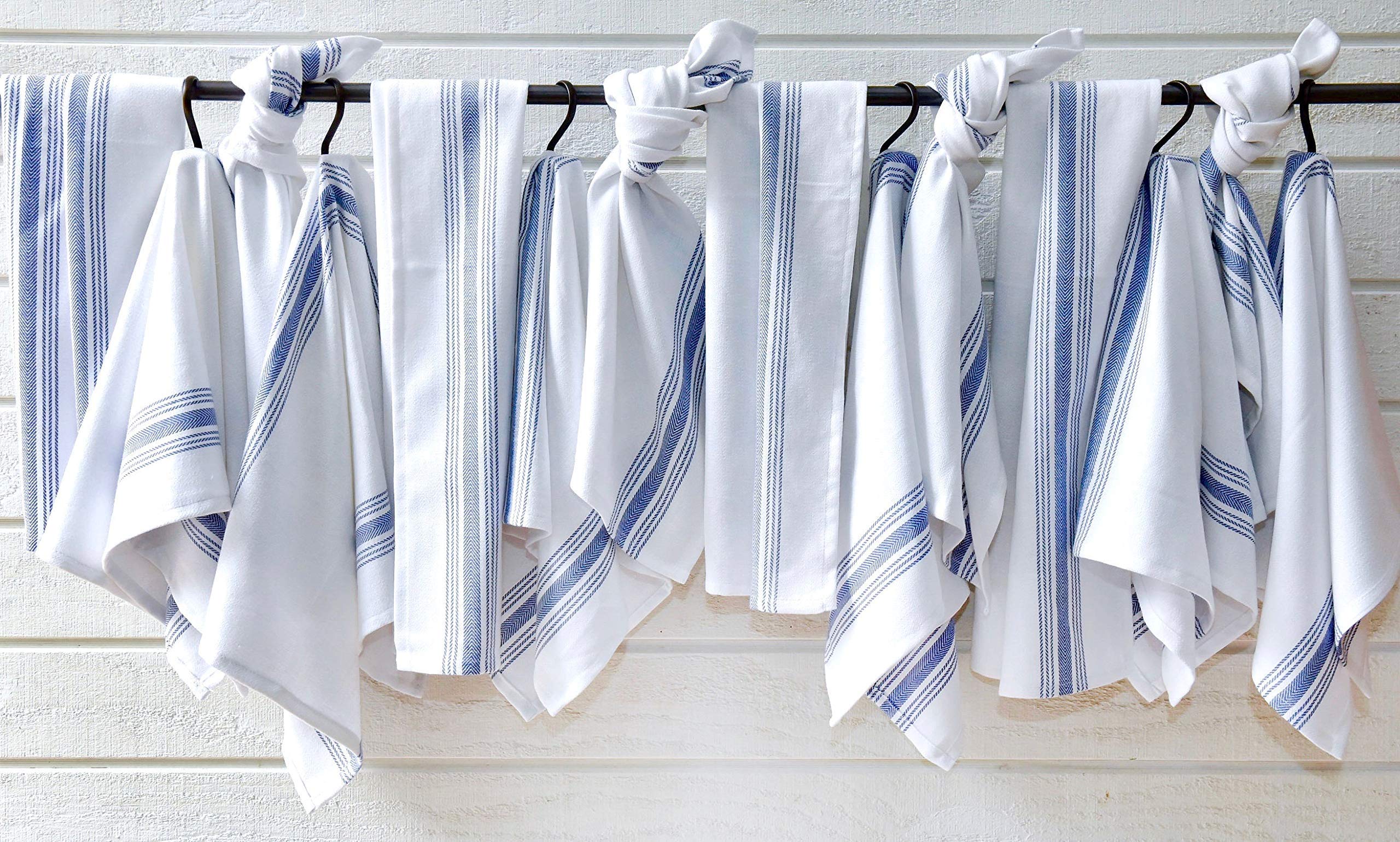 Value Basics Herringbone Dish Set Kitchen Towel, White, 14 Count