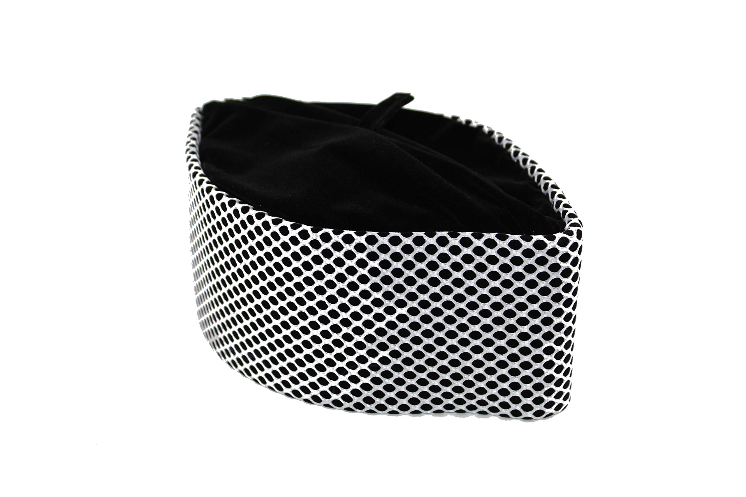 Oga Faaji African Kufi Apapo Cap (Small 23 1/2 Inches, Black/White)
