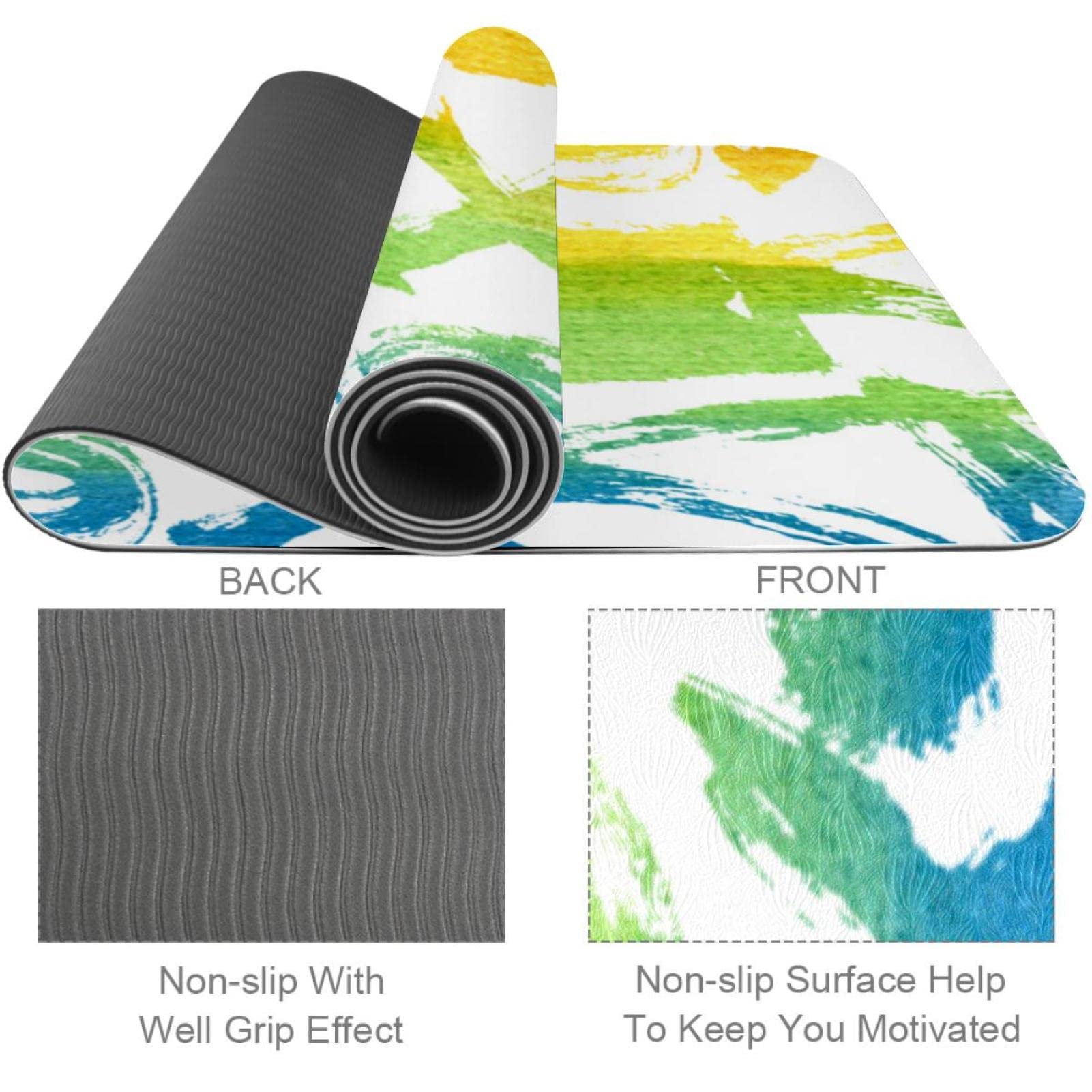 Yoga Mat, Yoga Mats for Home Workout, Workout Mat, Exercise Mats, Pilates Mat, Peace Rainbow Xoxo Love Is Love