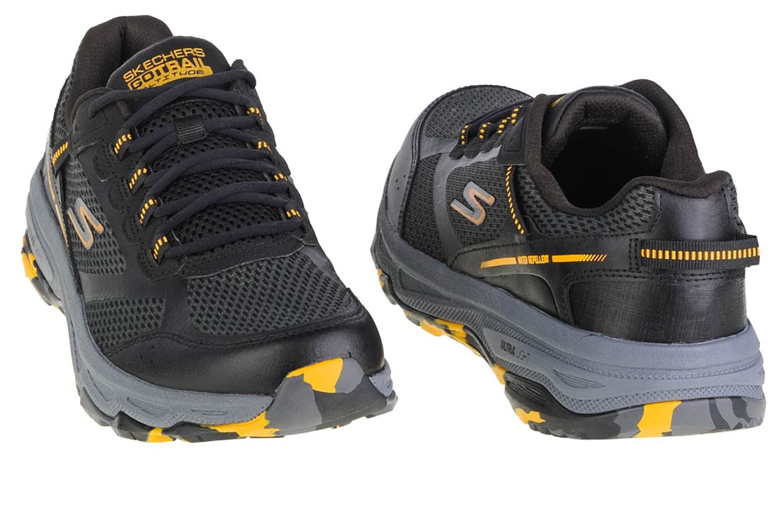 Skechers Men's GOrun Altitude-Trail Running Walking Hiking Shoe with Air Cooled Foam Sneaker, Charcoal/Blue, 10