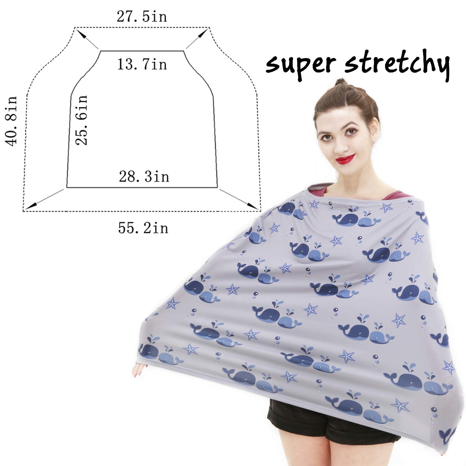 Nursing Breastfeeding Cover - Multi use Baby Car seat Cover for Girls and Boys