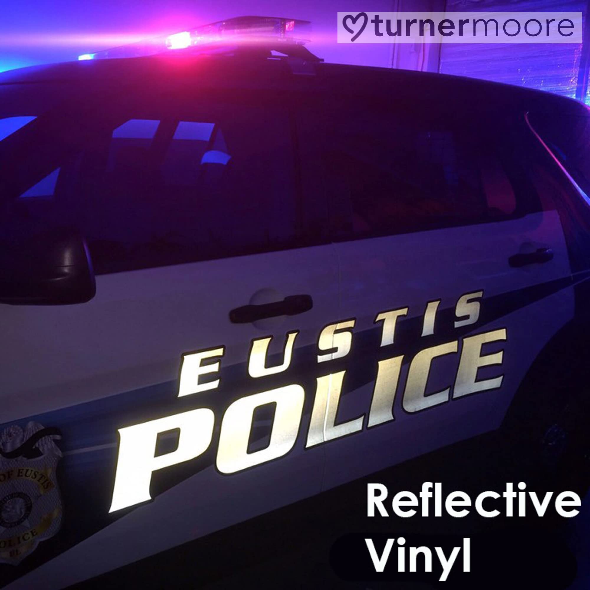 Turner Moore Edition Reflective White Vinyl for Cricut, 12" x 4 FT Roll, Reflective Permanent Vinyl for Crafts, Decals, Bikes, Motorcycles, Helmets, Mailbox, Reflective Tape (4 FEET, Silver White)