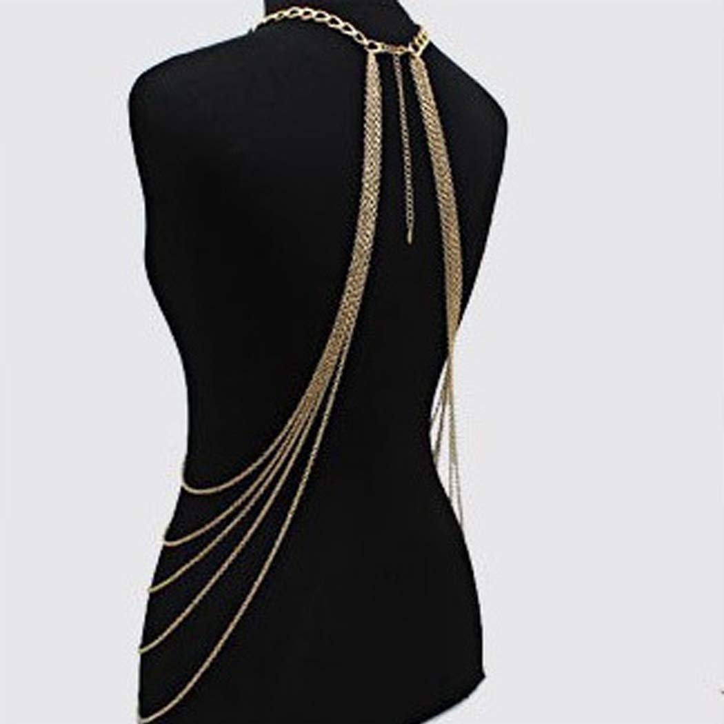 ROORUZ Harness Body Chain Bra Crossover Sexy Body Jewelry Bikini Chains Necklace,Free sizes