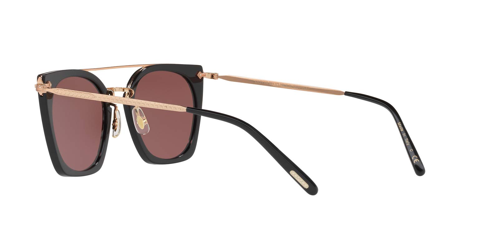 Oliver Peoples OV5370S - 1005E4 Sunglasses BLACK w/BRUGUNDY GOLD MIRROR Lens 50mm