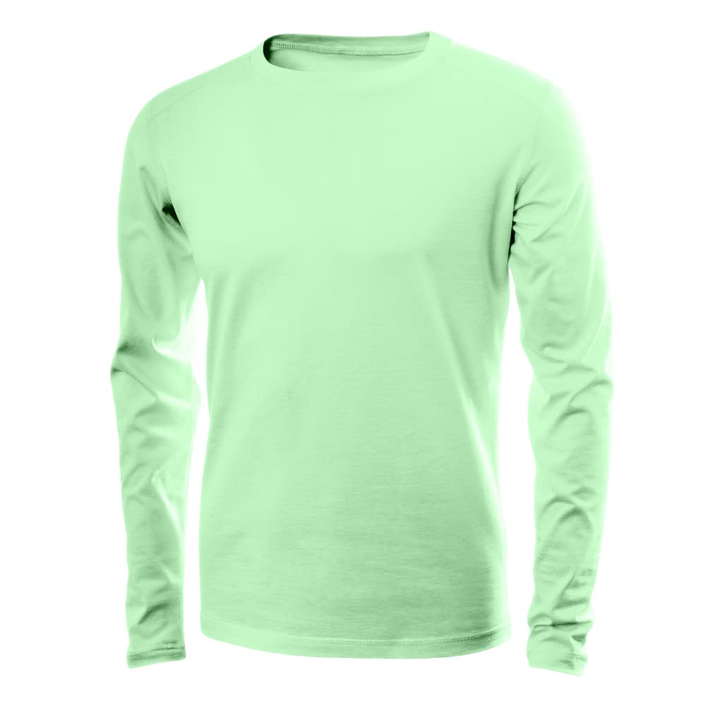 UPF 50+ Long Sleeve T Shirt, UV Sun Protection for Fishing, Running, Hiking - Seafoam Green (as1, Alpha, m, Regular, Regular)