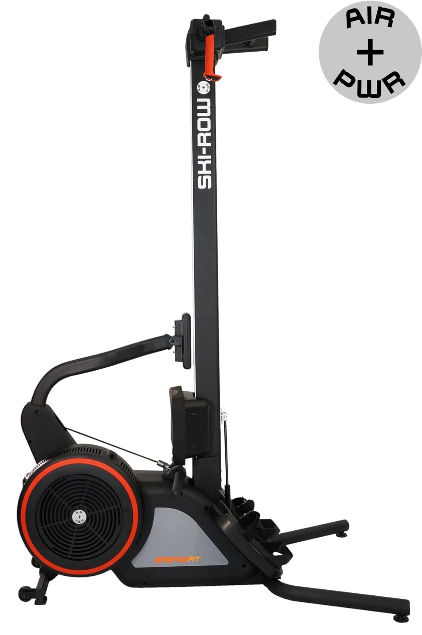 SKI-Row (v1.1) Combination (2 in 1) Ski-Trainer and Rowing Machine with AIR + Available Magnetic Resistance, Compact Footprint, Folds for Easy Storage, Total Body Workout