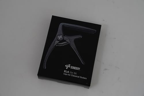 Sondery Capo for Classical Guitars, Ultra Light Clamp for Nylon Strings Straight Fingerboard Guitars, Equipped with Steel Spring Trigger (black)