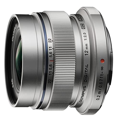 OM SYSTEM OLYMPUS M.Zuiko Digital ED 12mm F2.0 Silver For Micro Four Thirds System Camera, Compact Wide Angle lens For Starry Sky and Landscape