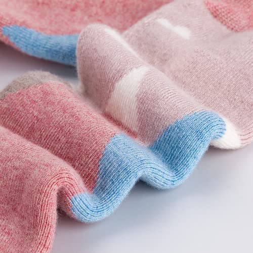 OutdoorMaster Kids Ski Socks 2 Pack - Merino Wool Blend, Over the Calf Design (M, Mt View - 2)