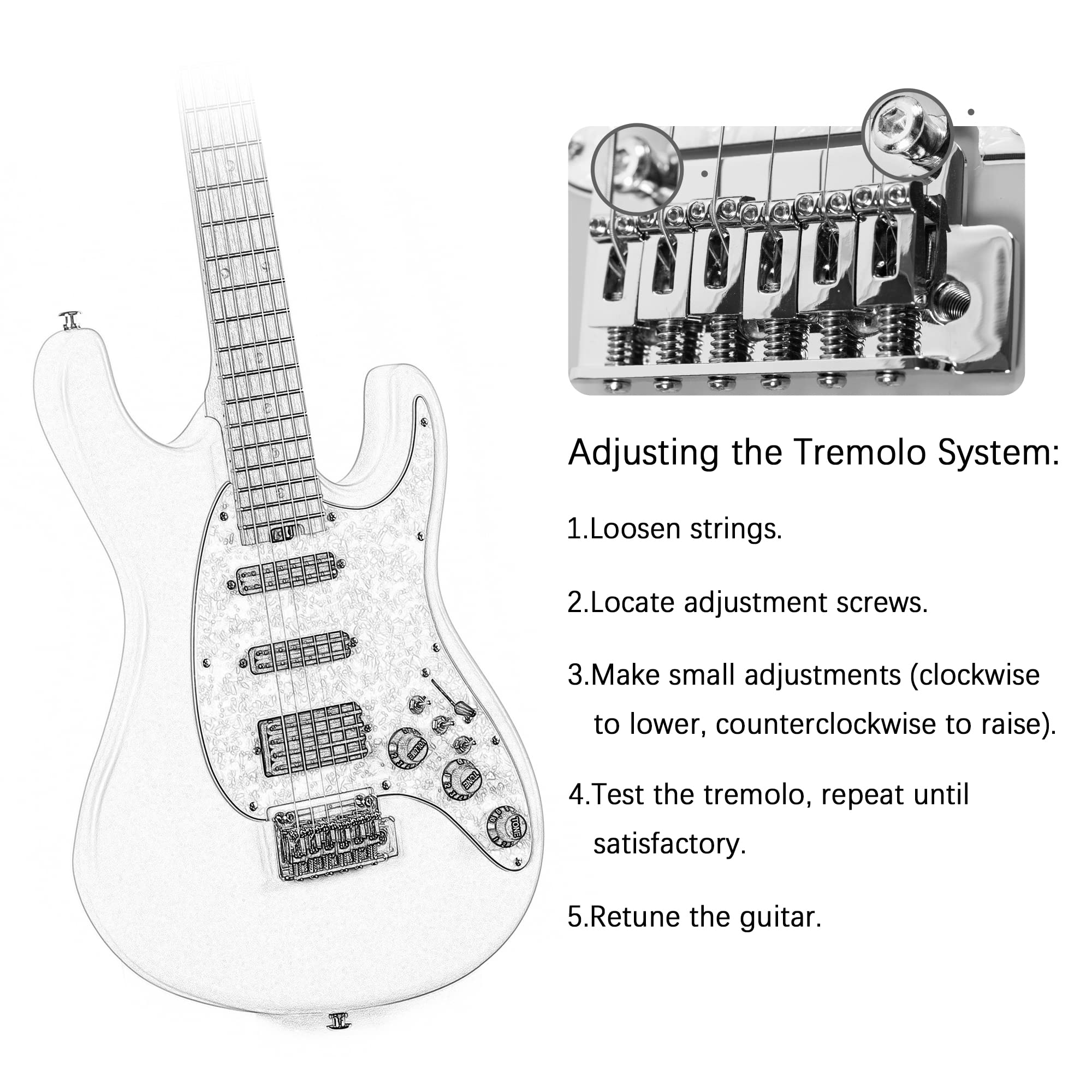 Volgoa VVS 6-String Solid Body Electric Guitar with Ash wood Body,Roasted Maple Neck and Stainless Steel Frets,Featuring Tremolo System, with Plastic Pearl Pickguard and String Tree (Natural)