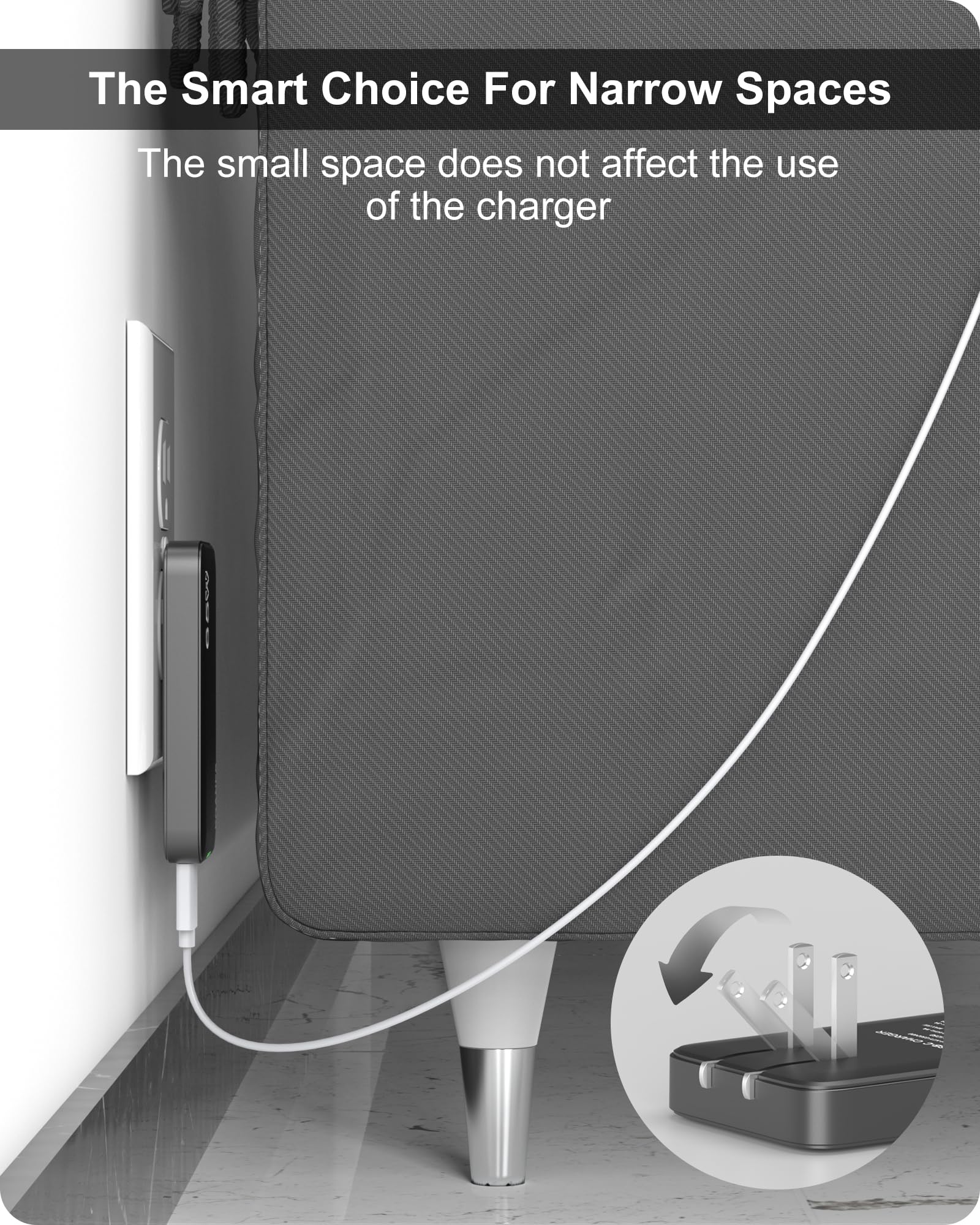 POANES 65W GaN USB C Charger, 3 Port Flat USB Wall Charger with USB C and USB A, Ultra-Slim GaN Charger PD3.0&PPS, Foldable Plug for Travel for MacBook, Laptops, Tablets, iPhone 15, Samsung