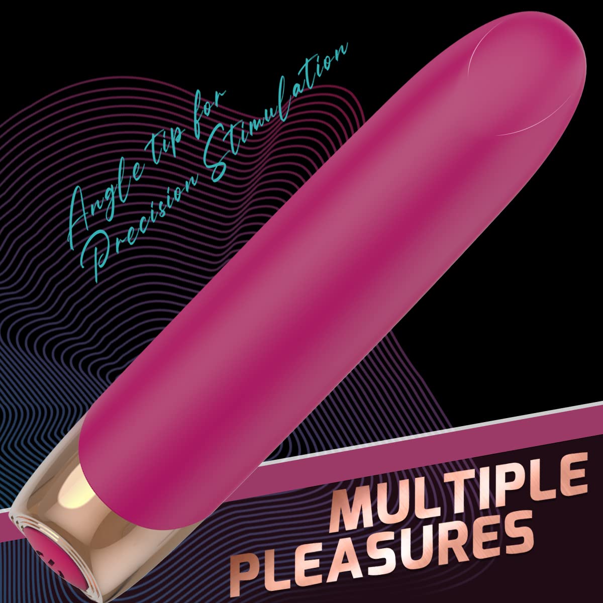 Mini Small Bullet Vibrator (Full Silicone) for Precise Stimulation, G Spot Dildo Vibrators Clitorals Stimulator with 7 Vibration, Rose Sex Toy Vibrator for Women Couple