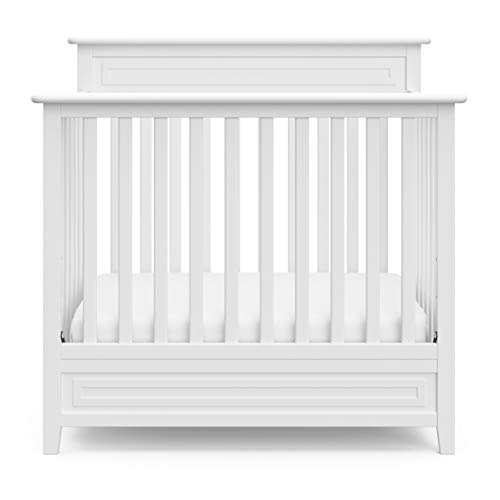 Storkcraft Petal 4-in-1 Convertible Mini Crib (White) β GREENGUARD Gold Certified, Converts to Daybed and Twin-Size Bed, Includes Bonus 2.75-inch Mini Crib Mattress, Mini Crib with Mattress Included