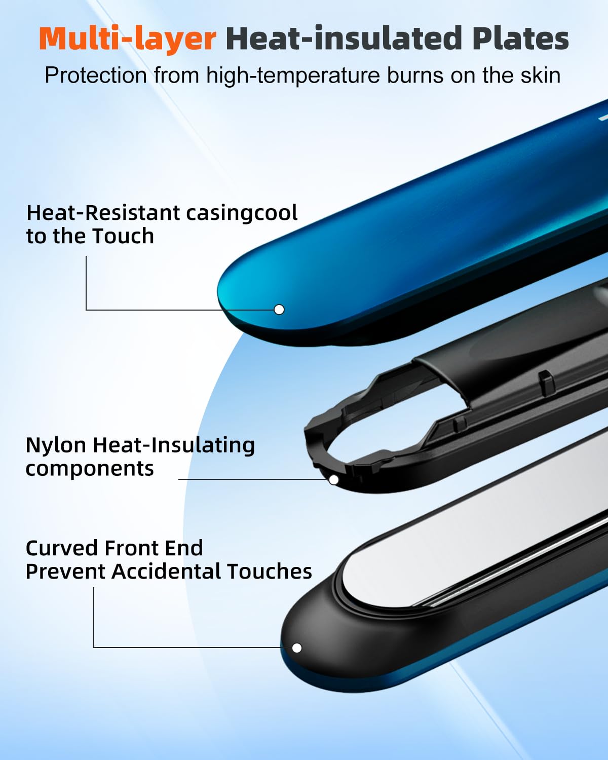 Negative Ion Flat Iron Hair Straightener, Ceramic Hair Straightener with LCD, 1" Flat Iron with 11 Heat Settings, Professional 2 in 1 Hair Iron for Thick Hair, Anti Static & Auto Shut-Off