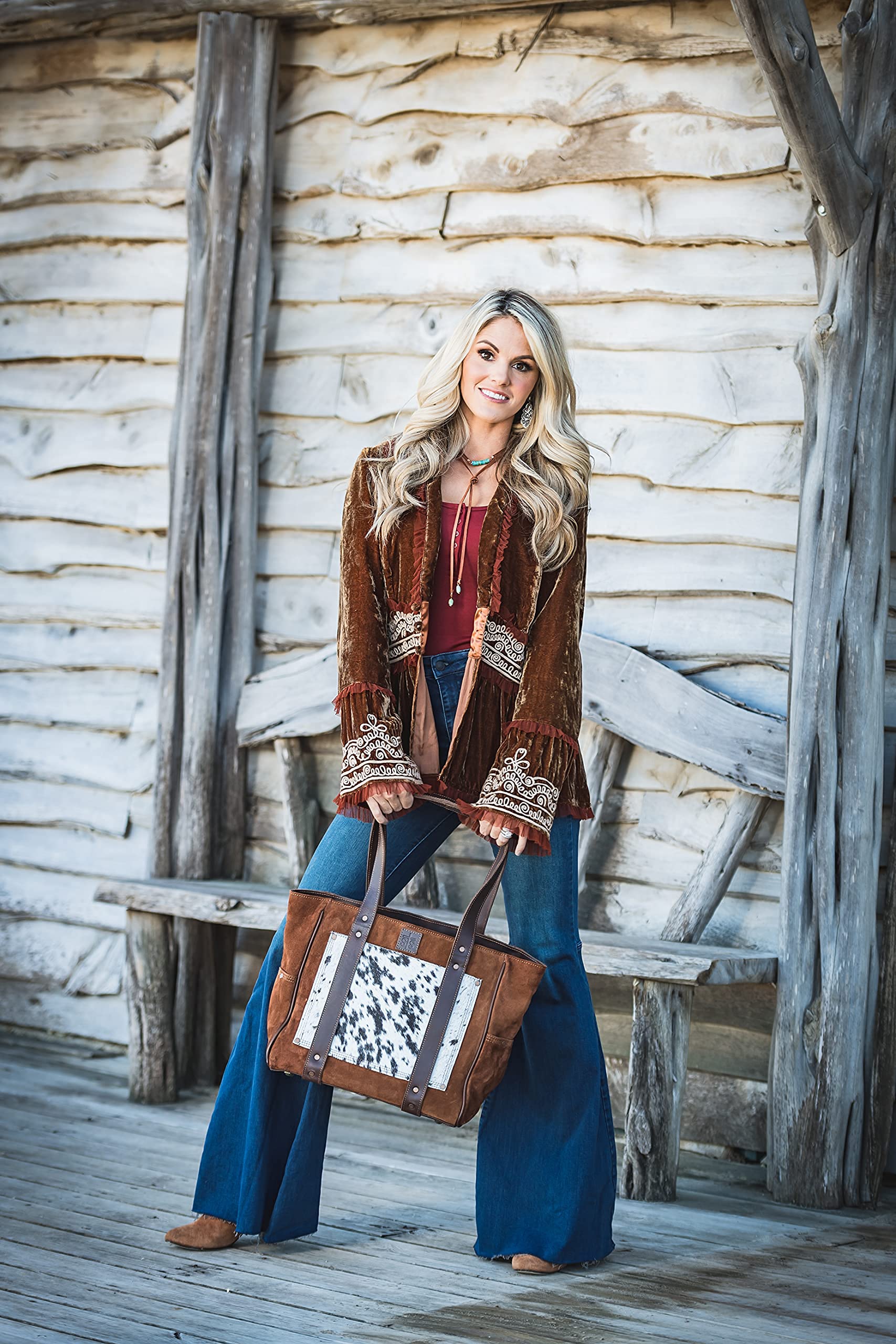 Sts Ranch Wear Womens STS Cowhide Sheridan Tote NA NA, Brown