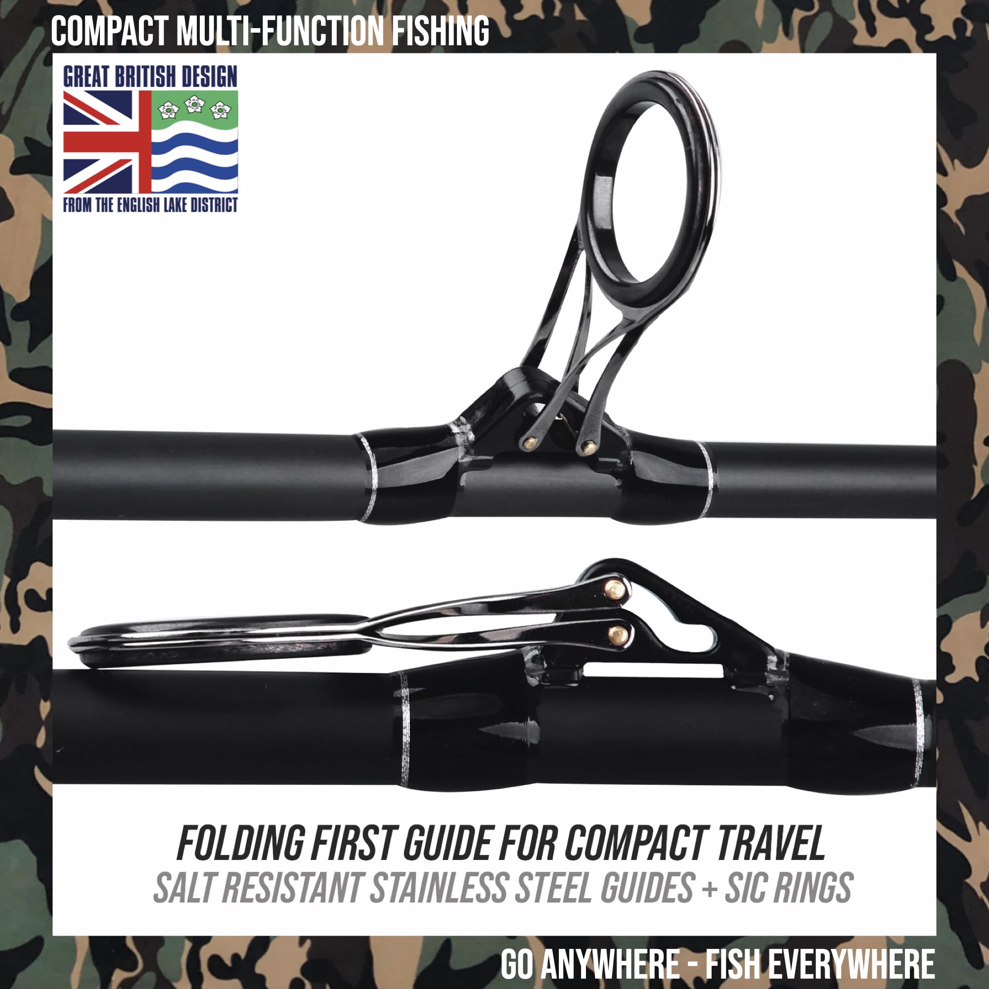 Rigged and Ready S Max. Big Fish Powerful Predator Surf Travel Fishing Rod + 2 Tips Hi-Carbon 11’ 10” & 10’ 7” Options Compact Rod 23” Case 26” Cast W 3.5+6 oz