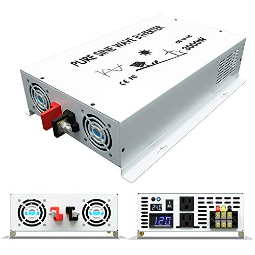 WZRELB DC to AC Converter Off Grid Pure Sine Wave Power Inverter Generator (3000w 24v 120v)