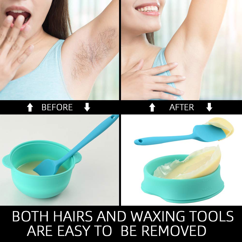 Replacement Wax Pot for Wax Warmer, Non-stick Wax Bowl and Spatulas Set, Reusable & Removable Wax Pots and Scraper for All Kinds of 500ml Wax Heater Machine.
