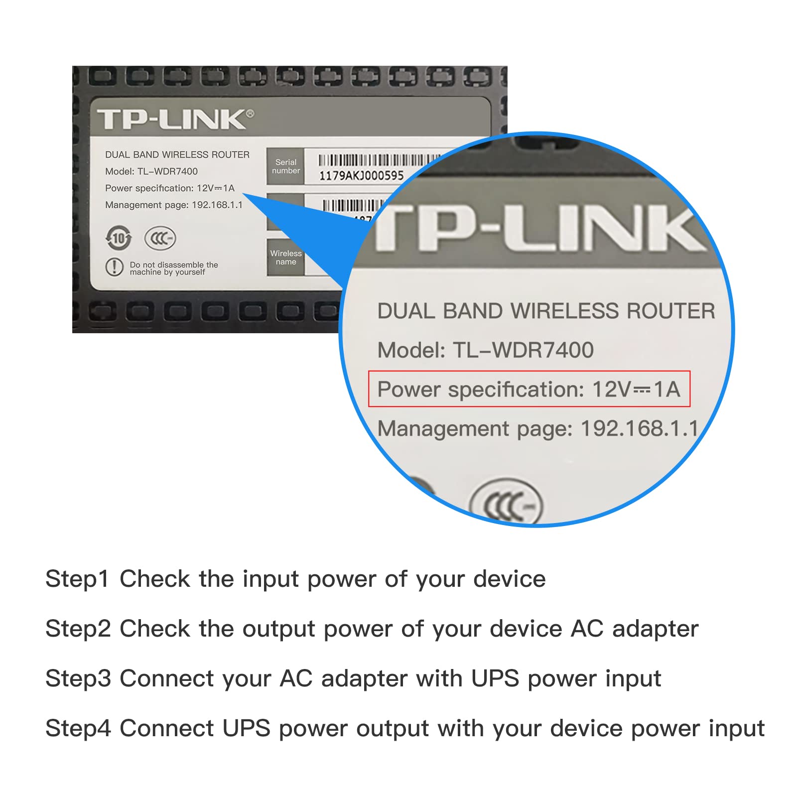 Mini UPS Battery Backup with 4 DC Output Interface, DC 12V/2A 9000mAh Home Router UPS, Rechargeable Battery Backup for LED Light Strip, CCTV Camera, Router, UPS Battery Backup & Surge Protaector