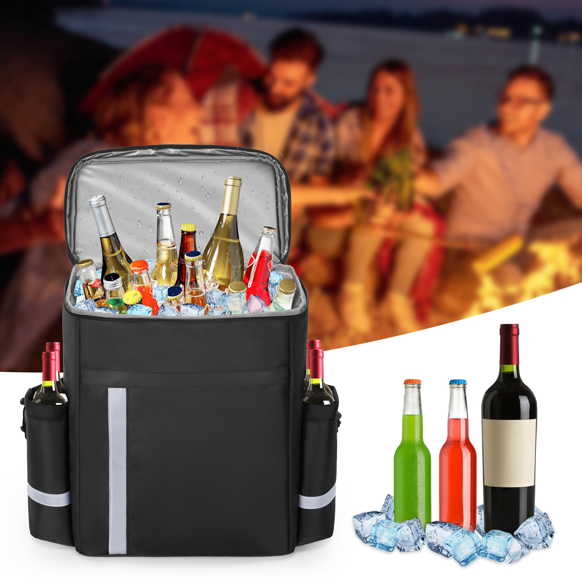 Trunab Insulated Cooler Backpack 30 Cans Soft Leak-Proof Cooler Bag, Lightweight Backpack Cooler for Lunch,Beach, Hiking, Camping, Picnic, Fishing, Travel, 30 Cans