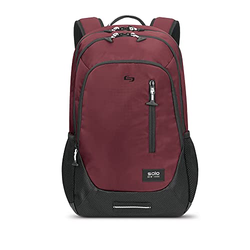 Solo New York VAR704-60 Varsity Region Backpack for Women and Men, Fits 15.6-inch Laptop and Notebook Perfect for Business, Travel, School and College – Burgundy