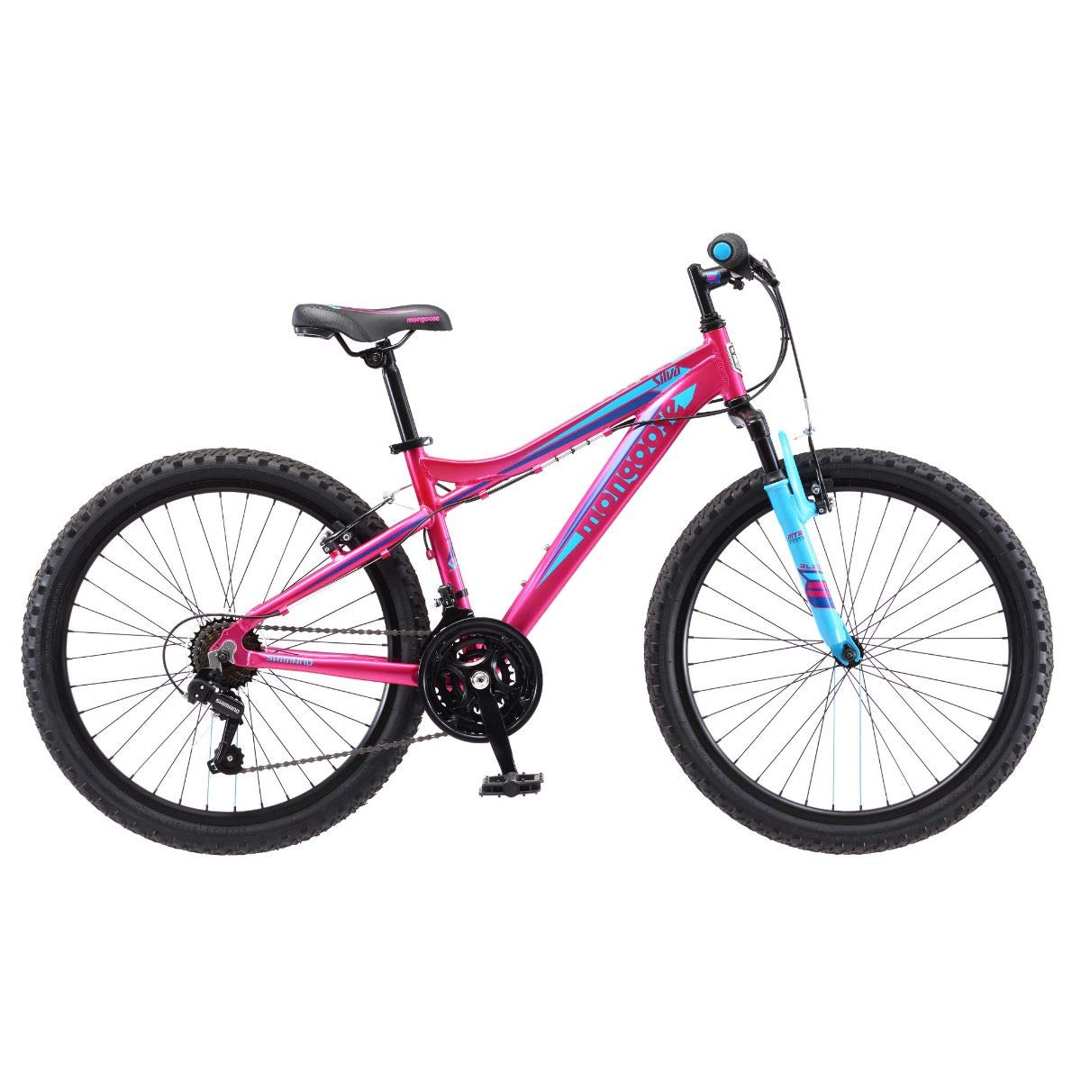 Mongoose Silva Mountain Bike, For Women and Girls, 24-Inch Wheels, Pink