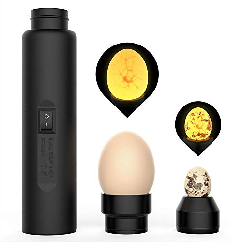 zjchao LED Egg Candler Light, High Intensity Bright Cool Light Monitoring Eggs Development Flashlight for Chickens Ducks Birds Eggs