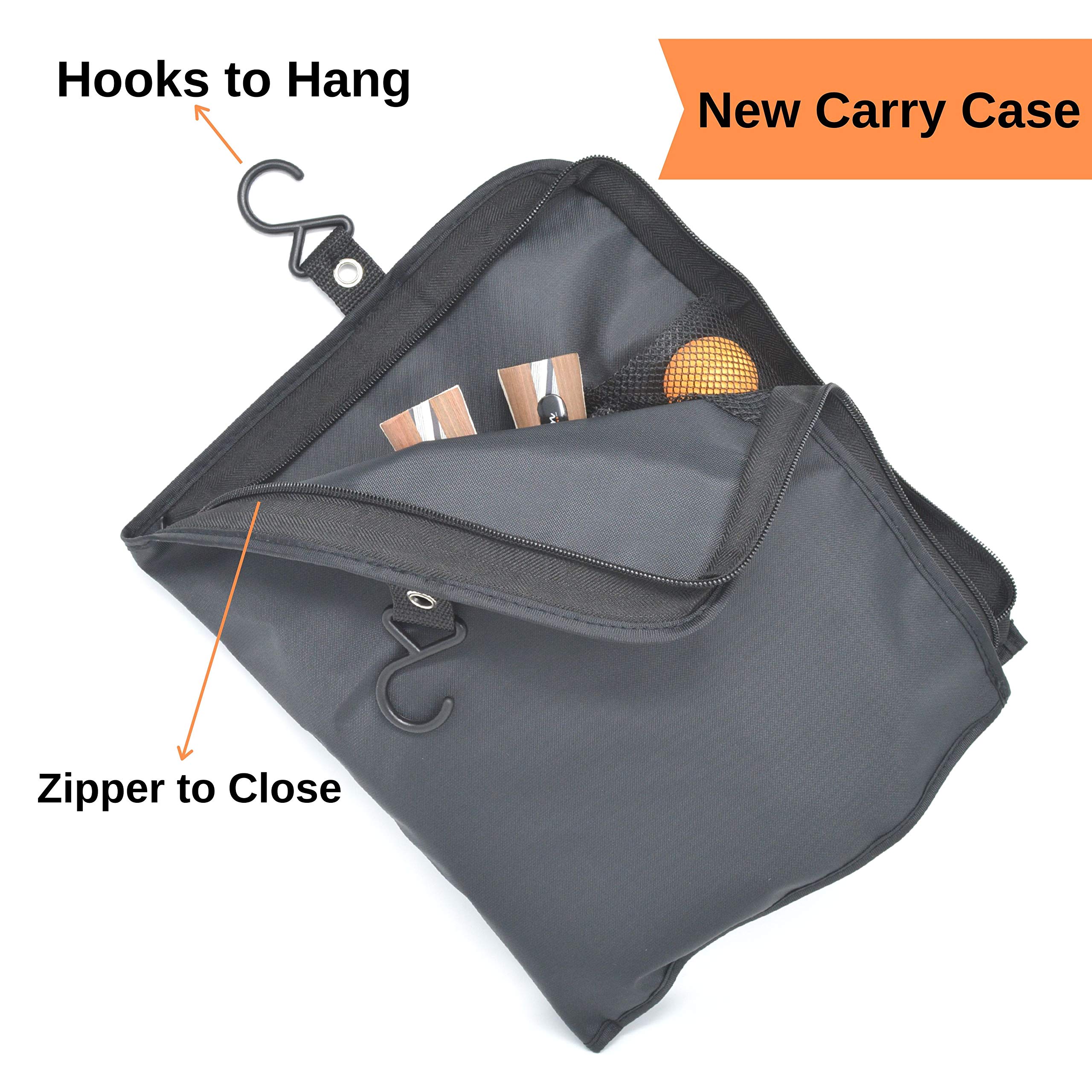 Ping Pong Paddles Set of 4- Innovative Carry Case with Hooks | 8 Balls | Pro 7 Ply Table Tennis Rackets with Accessories