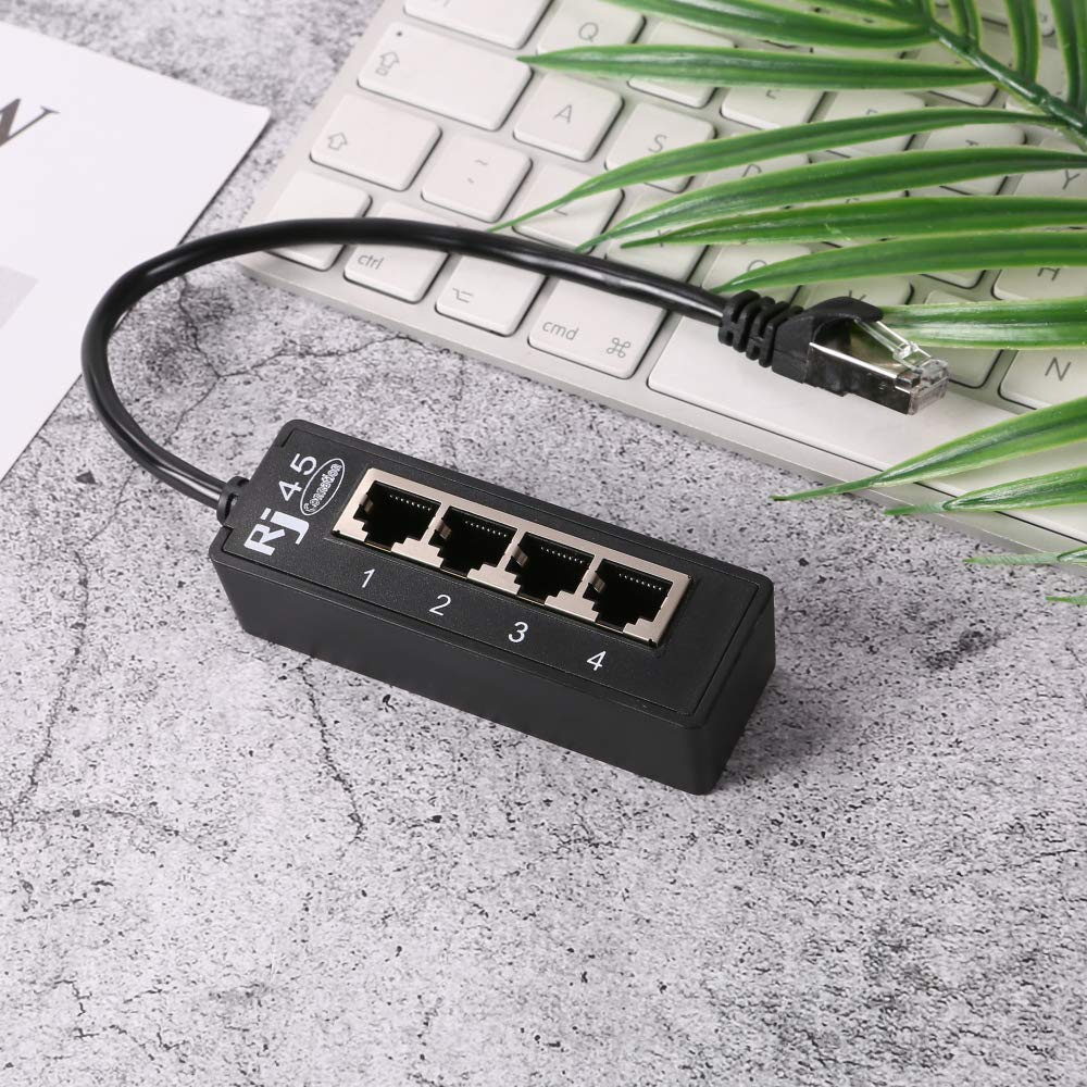 RJ45 CATS Ethernet Cable Splitter Adapter Cable 1 Male to 4 Female LAN Port Ethernet Cable Converter Accessories for Lan