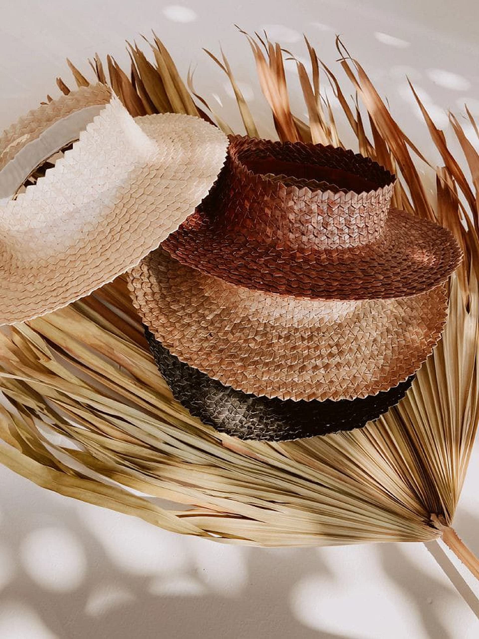 Straw Hat Beach Summer Visor Sun Hat (Brown)