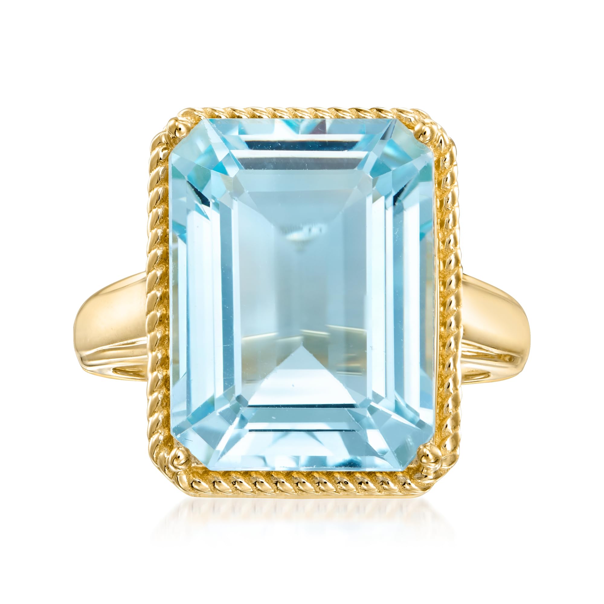 Ross-Simons 13.00 Carat Sky Blue Topaz Ring in 18kt Gold Over Sterling. Size 9