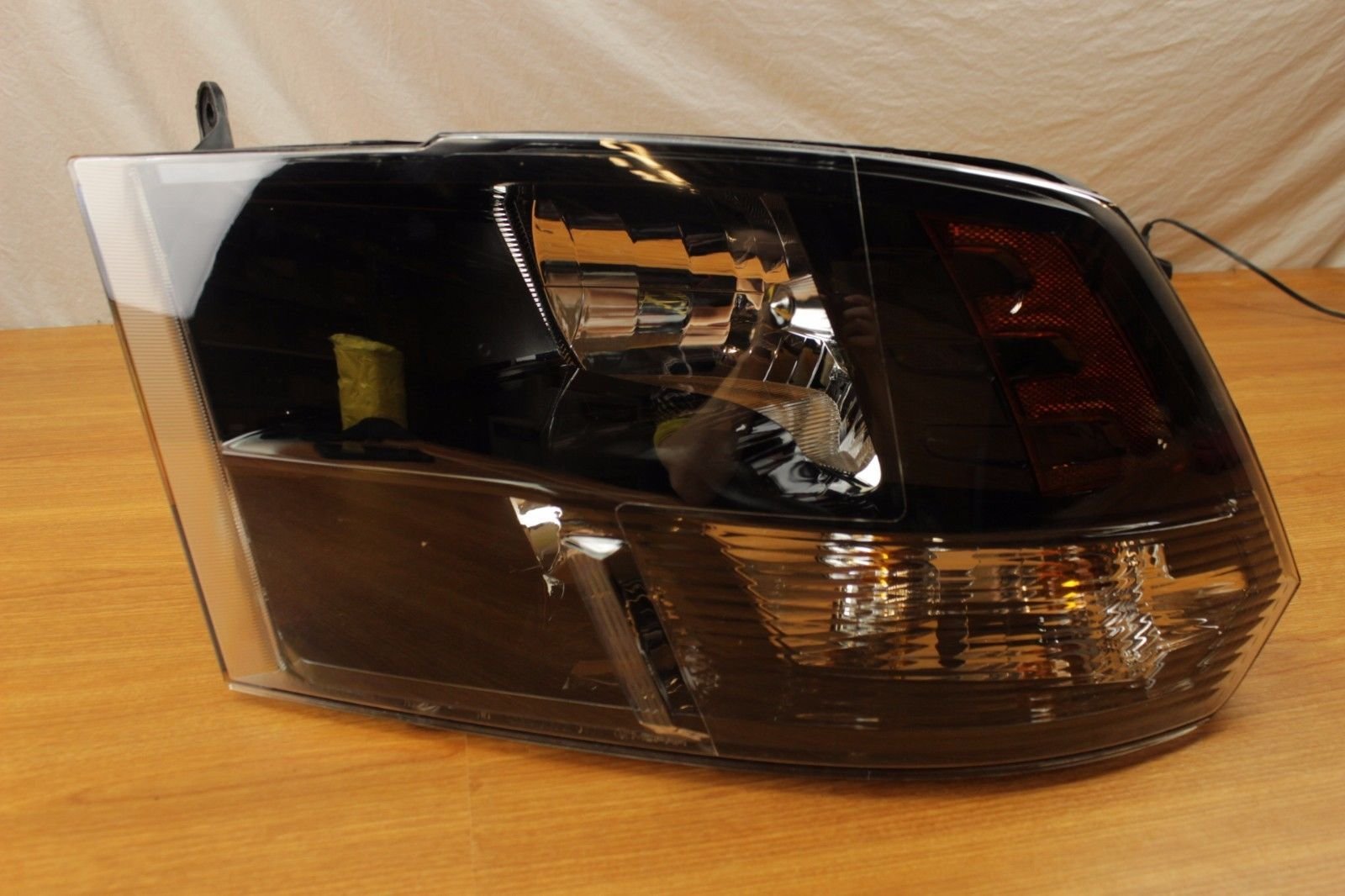 Mopar Dodge Ram 1500 2500 3500 Set Of Black Bezel Halogen Headlights OEM
