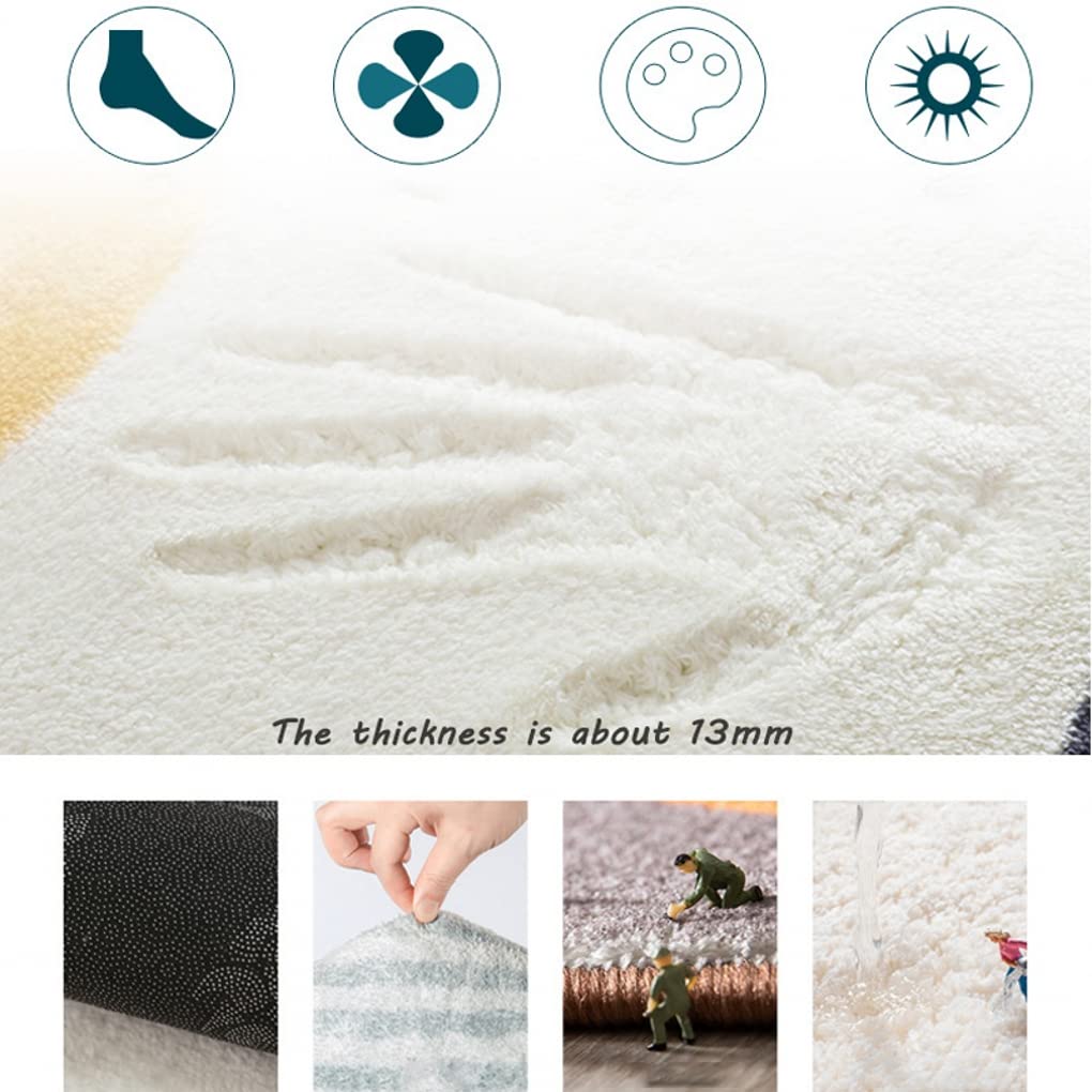 Minimalist Modern Abstract Brown Beige Soft Wool Area Rug for Living Room Bedroom Dining Room Washable No-Slip Indoor Office Farmhouse Carpet Plush Throw Carpet Runner Mat 2x6