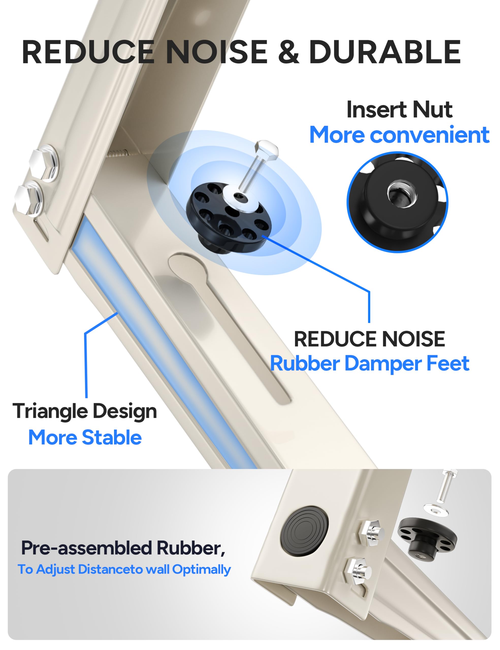 Toutgood Mini Split Wall Mounting Strong Bracket for 12000 Btu to 24000 Btu Outdoor Ductless Mini Split Air Conditioner Heat Pump AC Systems, Max 490 Lb Capacity