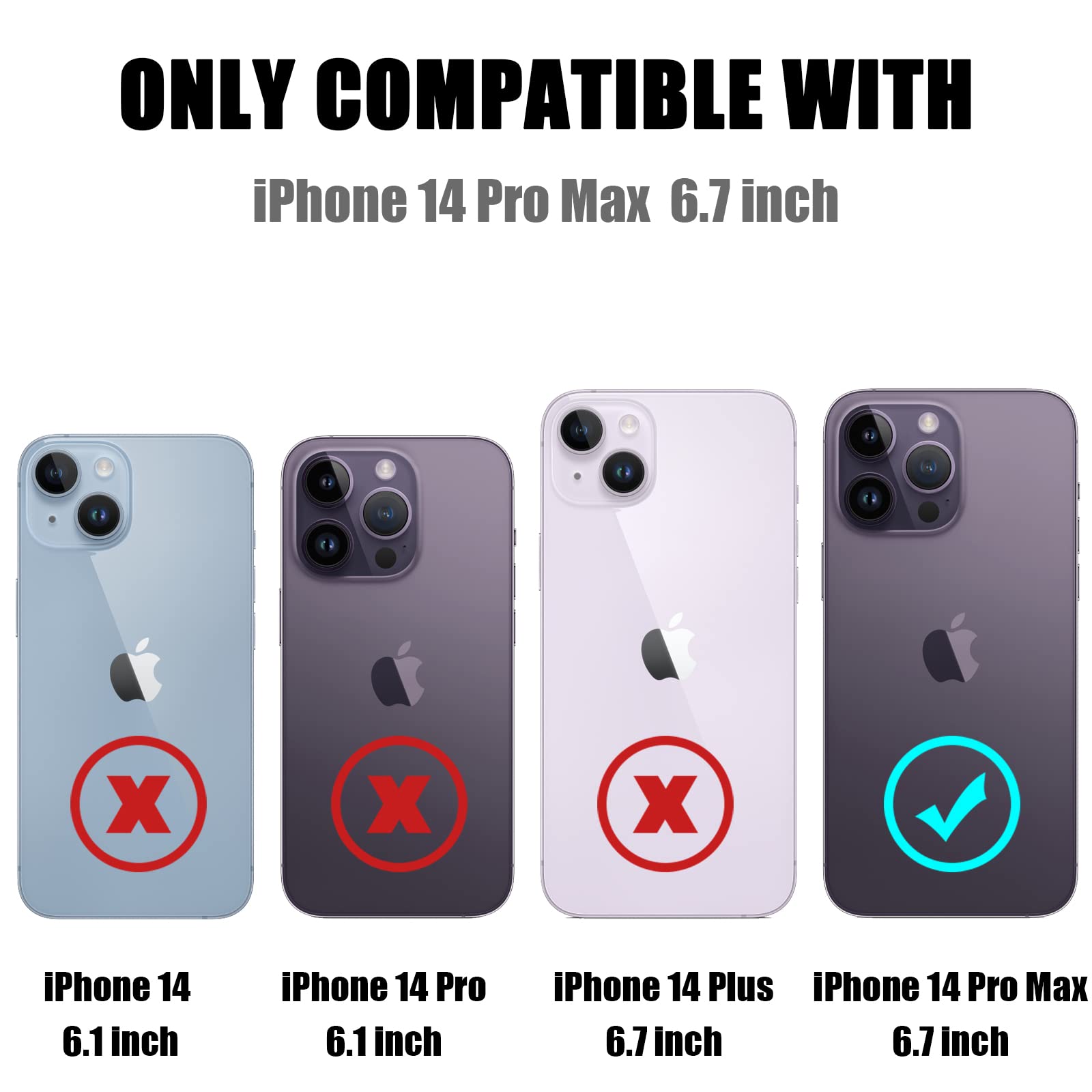 Nvollnoe for iPhone 14 Pro Max Case with Card Holder Heavy Duty Protective Dual Layer Shockproof Hidden Card Slot Slim Wallet Case for iPhone 14 Pro Max for Women&Men(Blue)