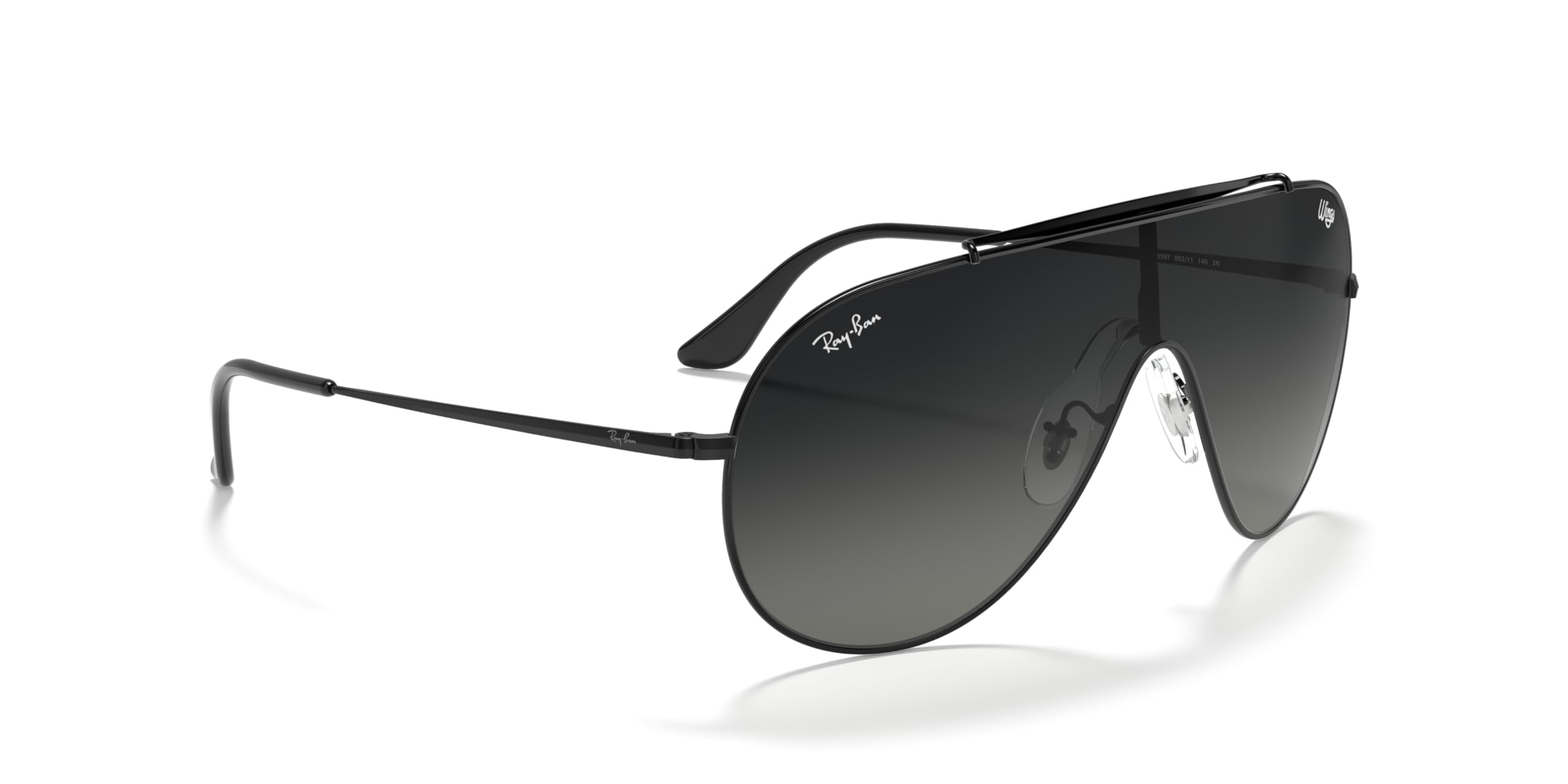 Ray-Ban RB3597 Wings Shield Sunglasses, Legend Gold/Pink, 33 mm