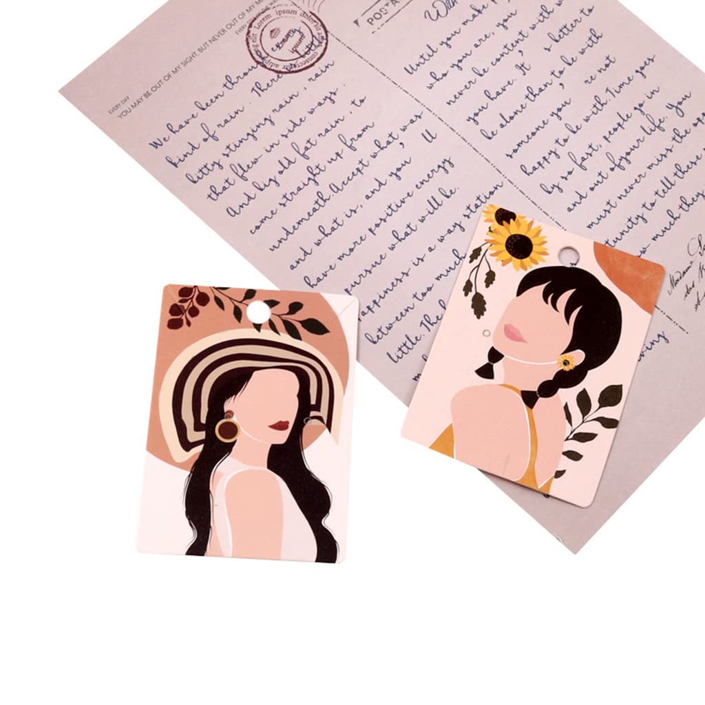 Milue 100 Pieces Creative Paper Earrings Cards Earring Necklace Earring Tags Jewelry Display Paper Earring Display Cards