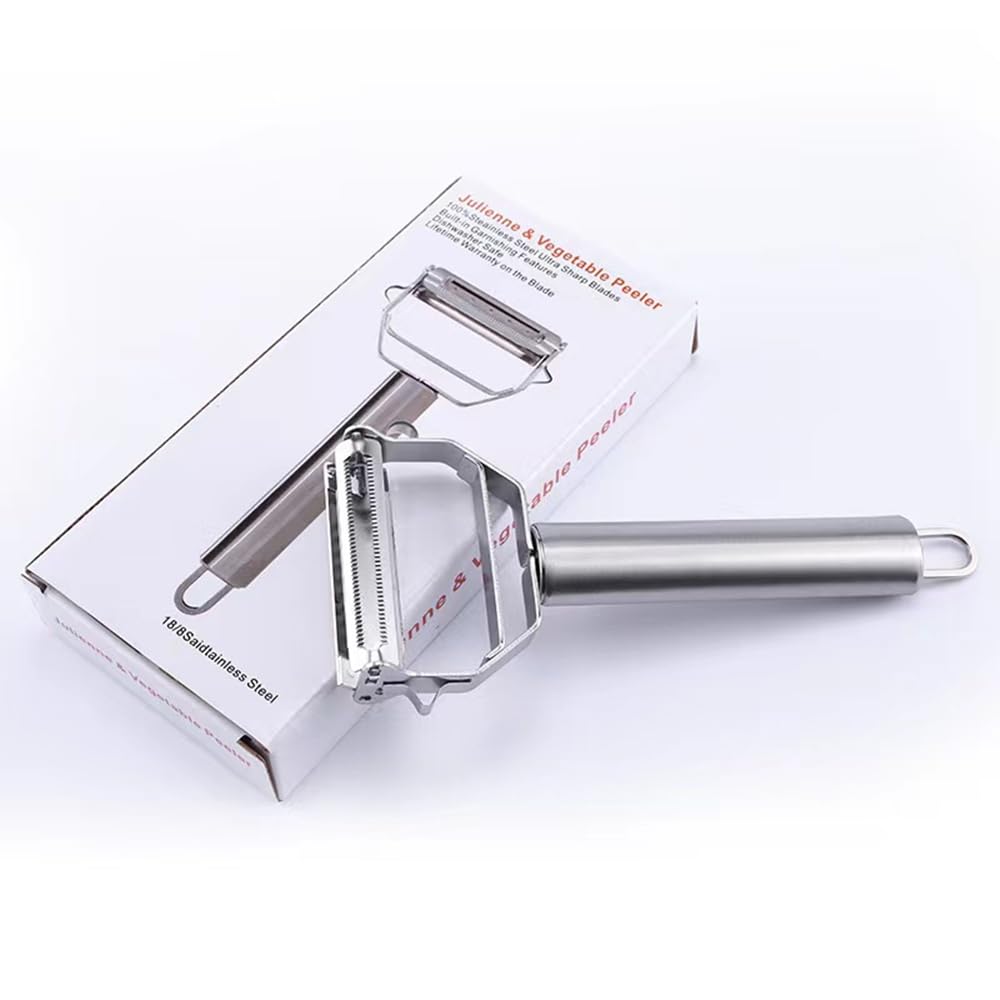 Vegetable Peeler,SZYIKUER Stainless Steel 2 in 1 Julienne Vegetable Peeler Perfect for Carrot Potato Melon Gadget Vegetable Fruit